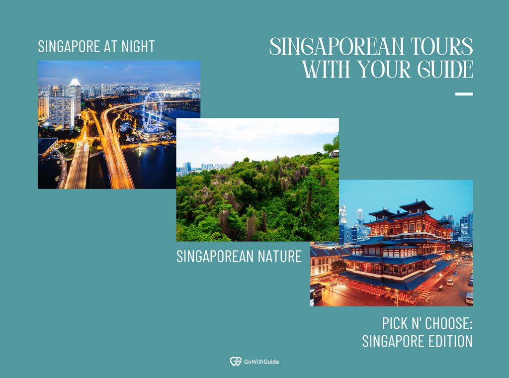 A graphic highlighting potential tour venues in Singapore with pictures ...